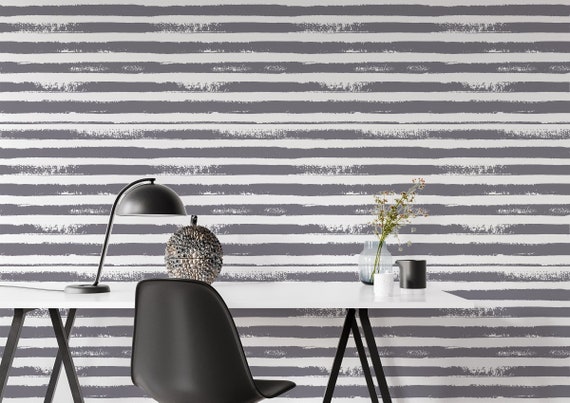 Grey And White Striped Wallpaper Horizontal