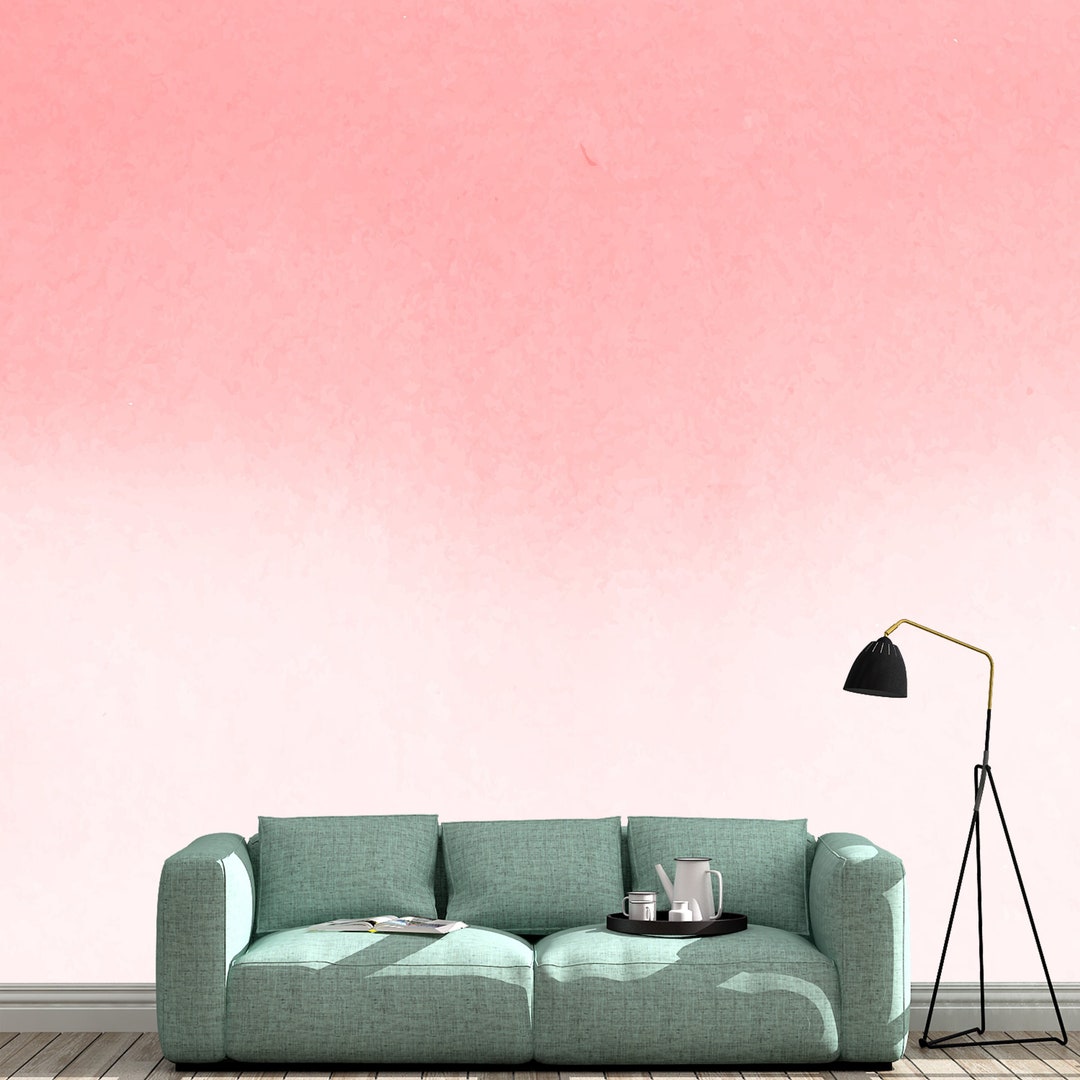 Pink Ombre Wallpaper, Watercolor Gradient Ombre Peel and Stick ...