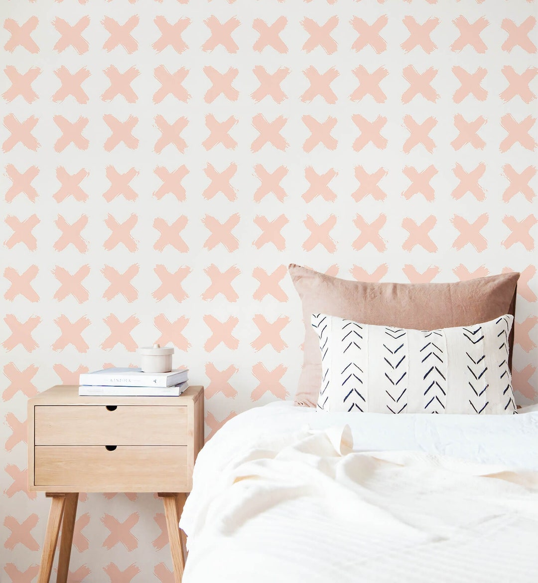 Pink Abstract Wallpaper, Funky Wallpaper, Fun Wallpaper Peel and Stick ...