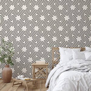 Geometric Wallpaper, Removable Wallpaper, Geometric Modern Vinyl ...