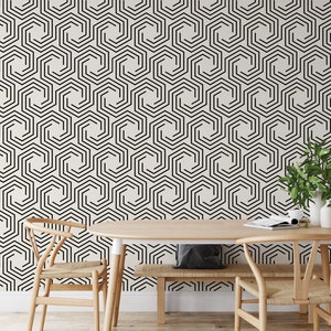 Geometric Wallpaper, Removable Wallpaper, Geometric Modern Vinyl ...