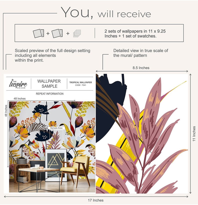 Big Bold Flower Wallpaper Large Floral Wallpaper Self - Etsy