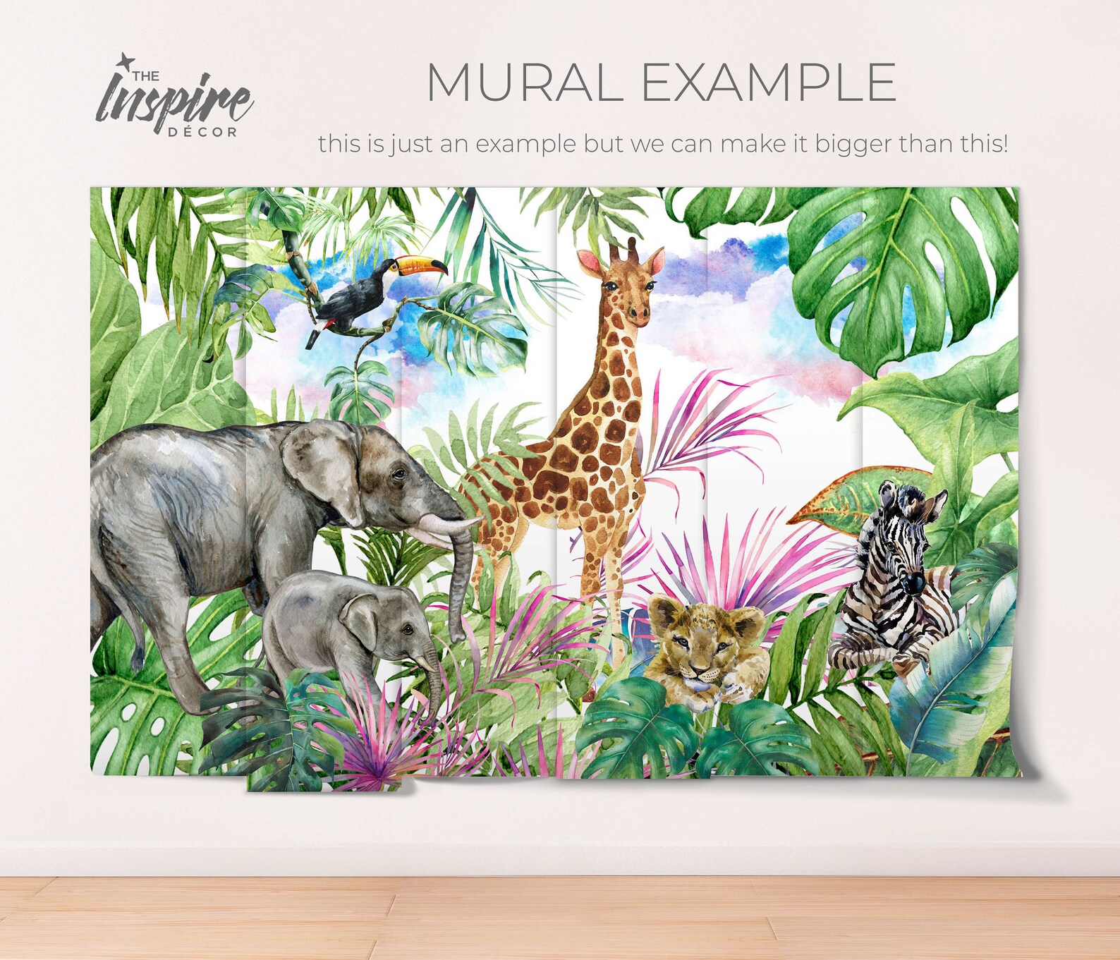 Kid's Jungle Safari Wallpaper Nursery Wallpaper Peel and - Etsy UK