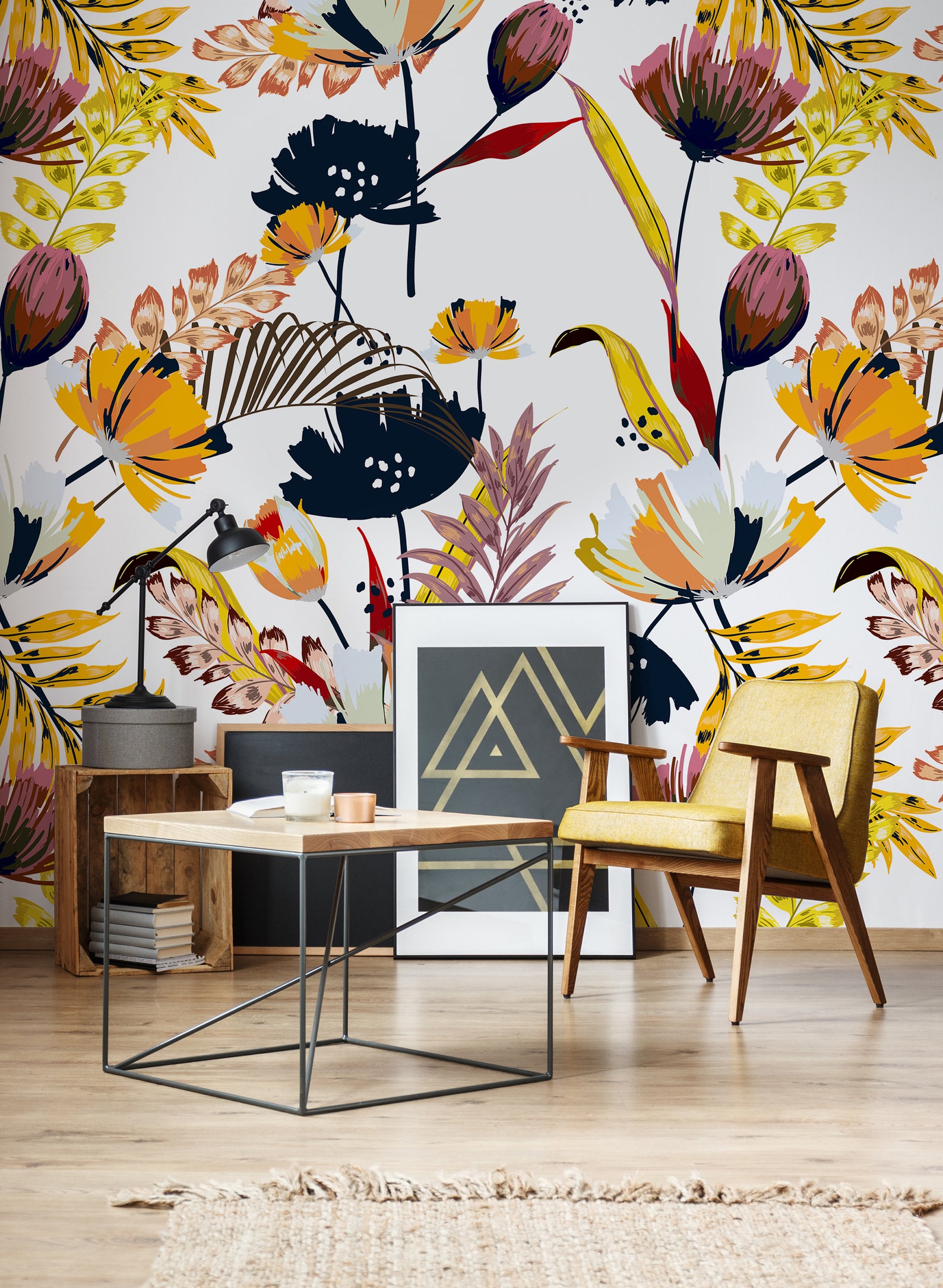 Big Bold Flower Wallpaper Large Floral Wallpaper Removable - Etsy