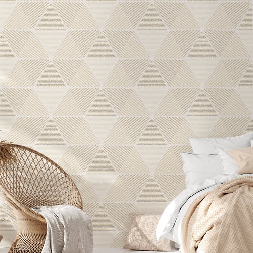 Peel and Stick Wallpaper Brown Removable Wallpaper Geometric | Etsy
