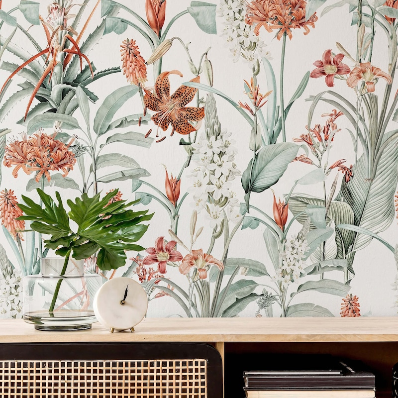 Botanical Wallpaper - Etsy
