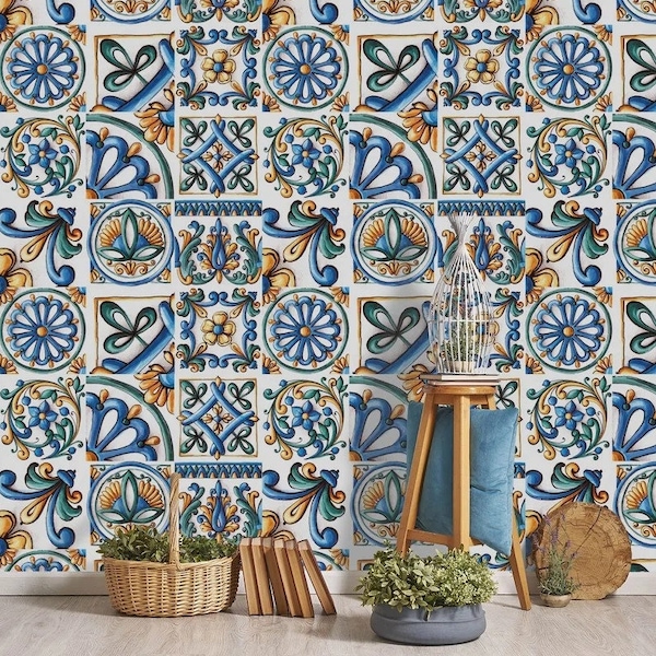 Tile Wallpaper - Etsy