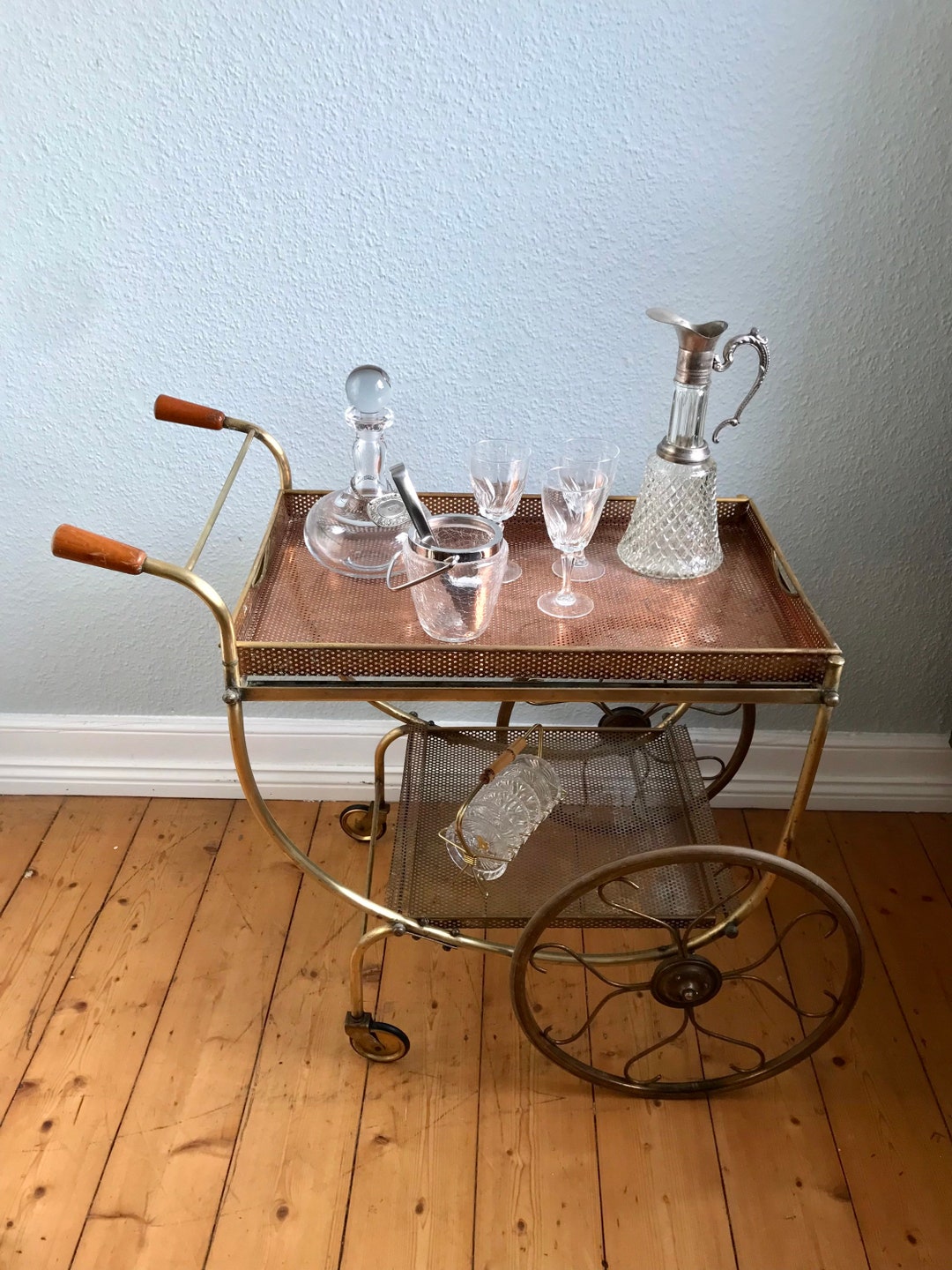 Josef Frank 50s Brass / Copper Bar Trolley Serving Trolley Svenskt Tenn ...
