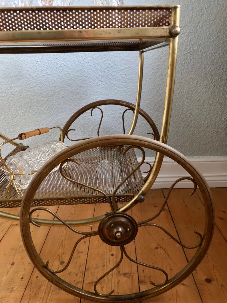 Josef Frank 50s Brass / Copper Bar Trolley Serving Trolley - Etsy