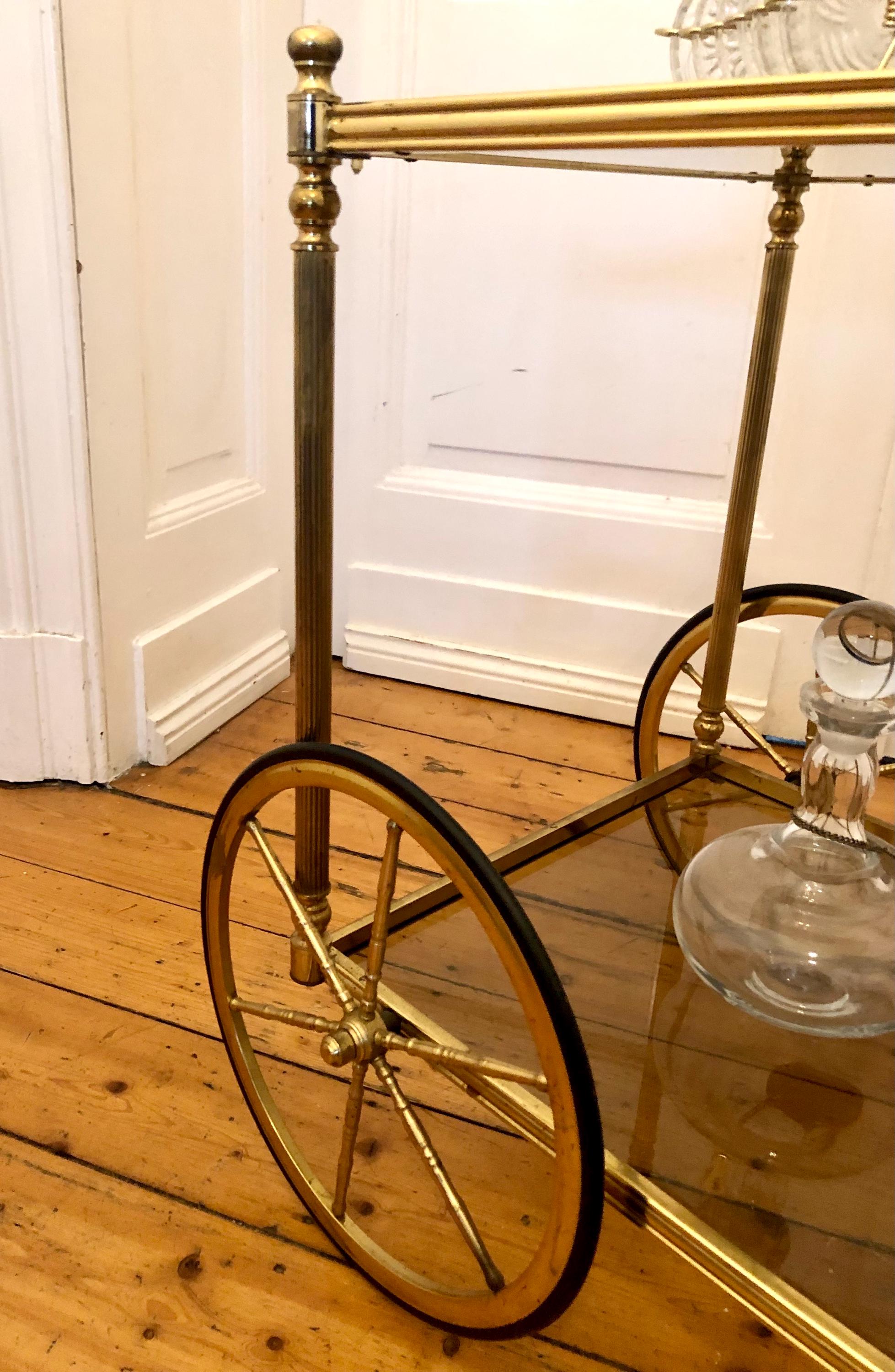 Neoclassical Rustic Tea Trolley/serving Cart / Solid Brass, Ornately ...