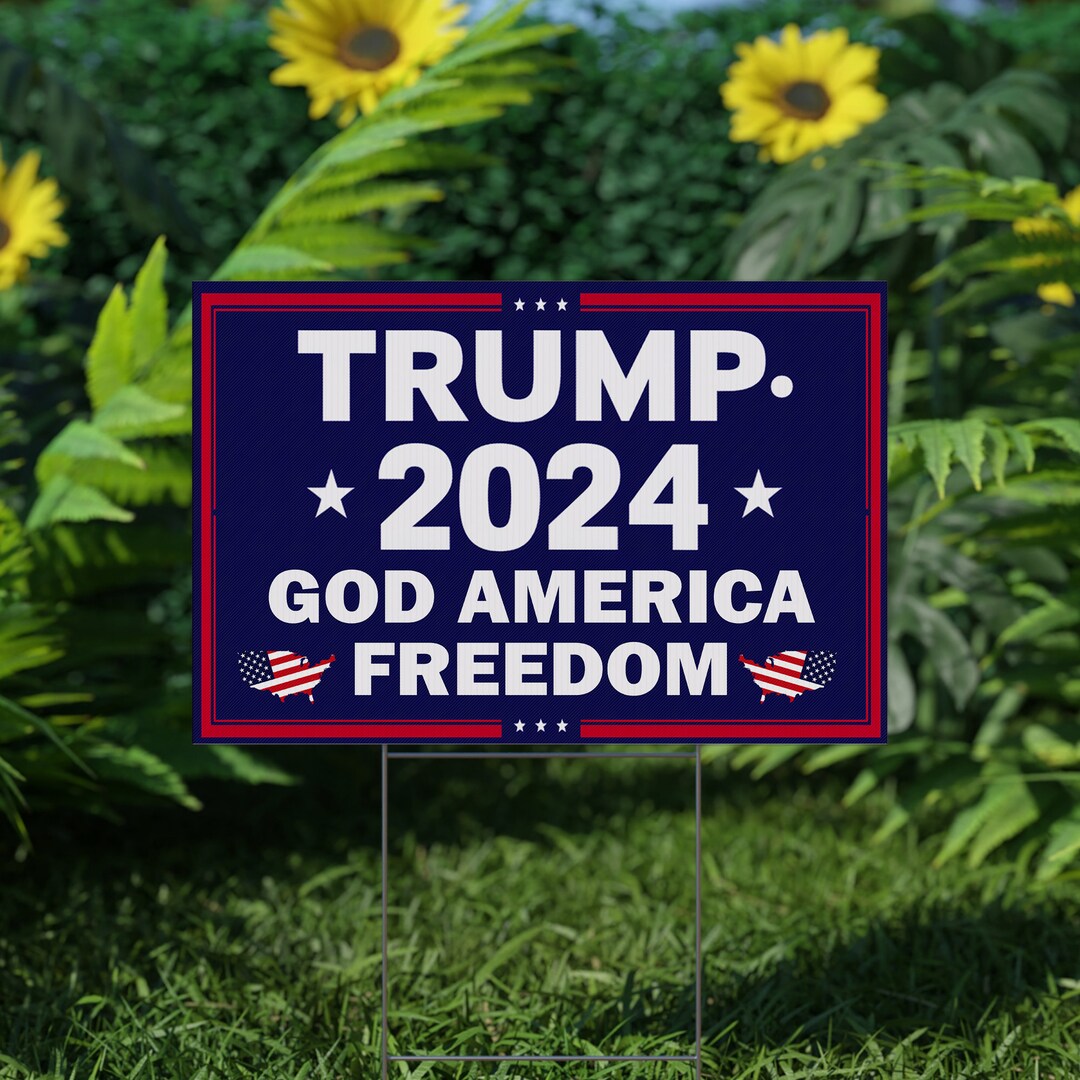 Donald Trump Yard Sign Don Jr 2024 Red America Again Veterans USA Sign ...