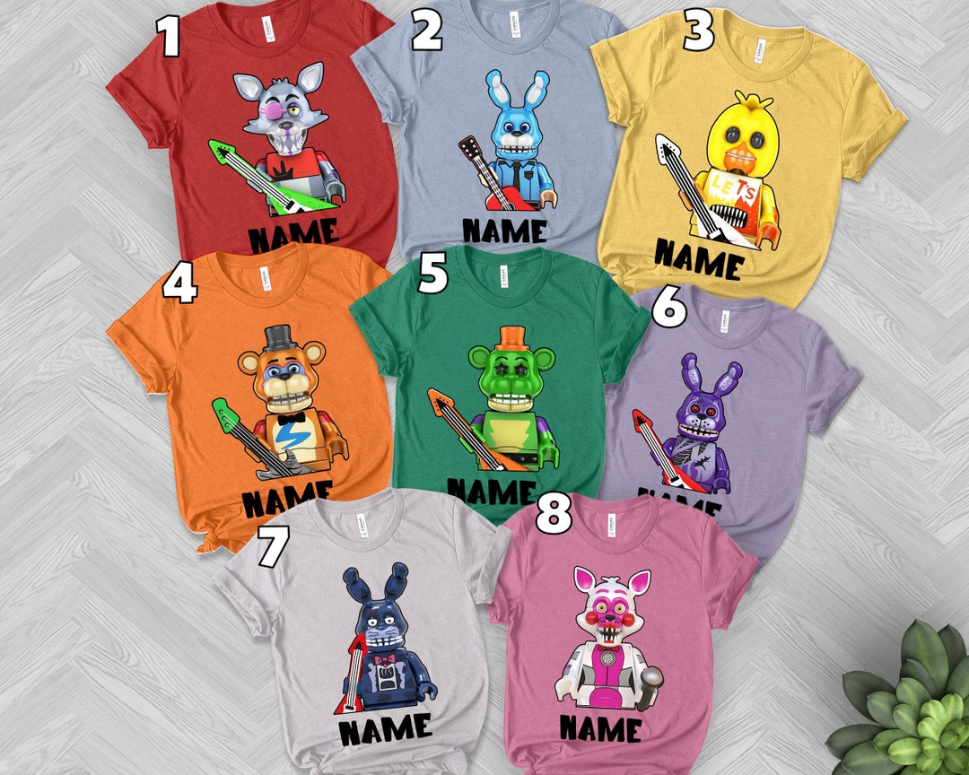 Five Nights at Freddy Video Game Shirt,personalized FNAF Characters ...