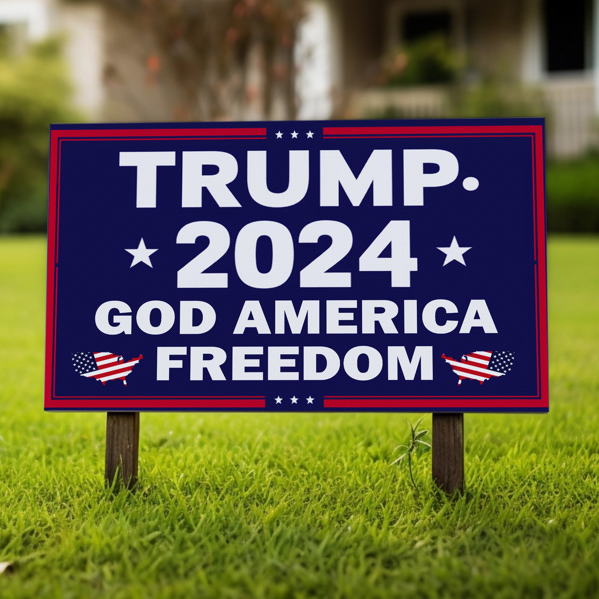 Donald Trump Yard Sign Don Jr 2024 Red America Again Veterans USA Sign ...