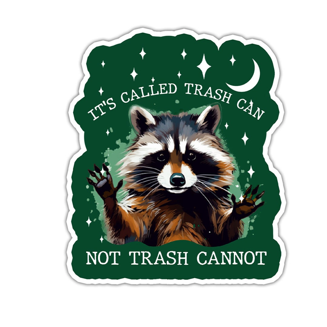 Raccoon Sticker Funny Motivational Decal Water Bottle Luggage Car ...