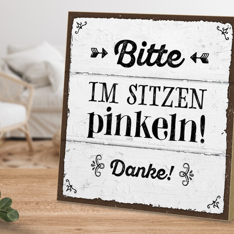 Bitte im sitzen pinkeln - Etsy.de