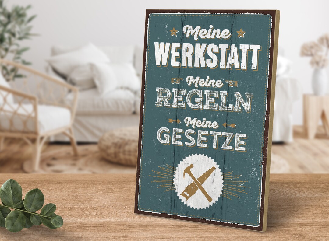 Wooden Sign With Saying My Workshop My Rules by ARTFAVES® - Etsy