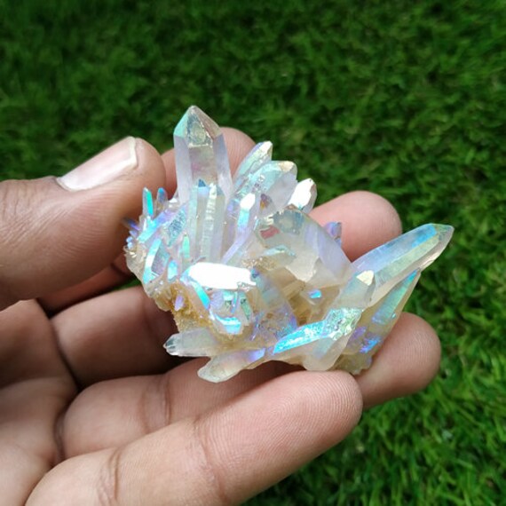 Angel Aura Crystal Quartz Cluster Angel Aura Crystals | Etsy