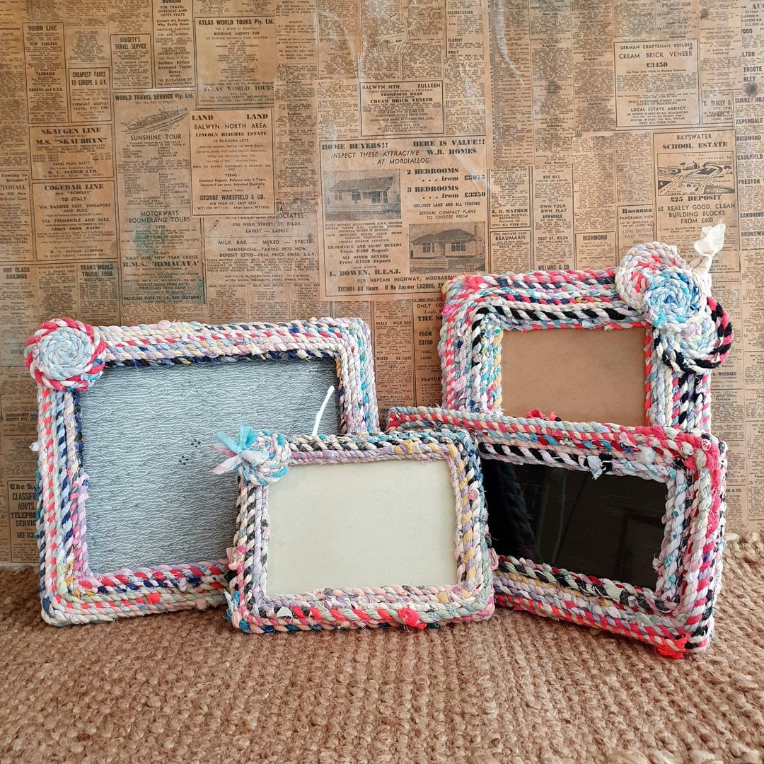 Handmade Recycled Fabric Photo Frames. Sold Seperately. - Etsy