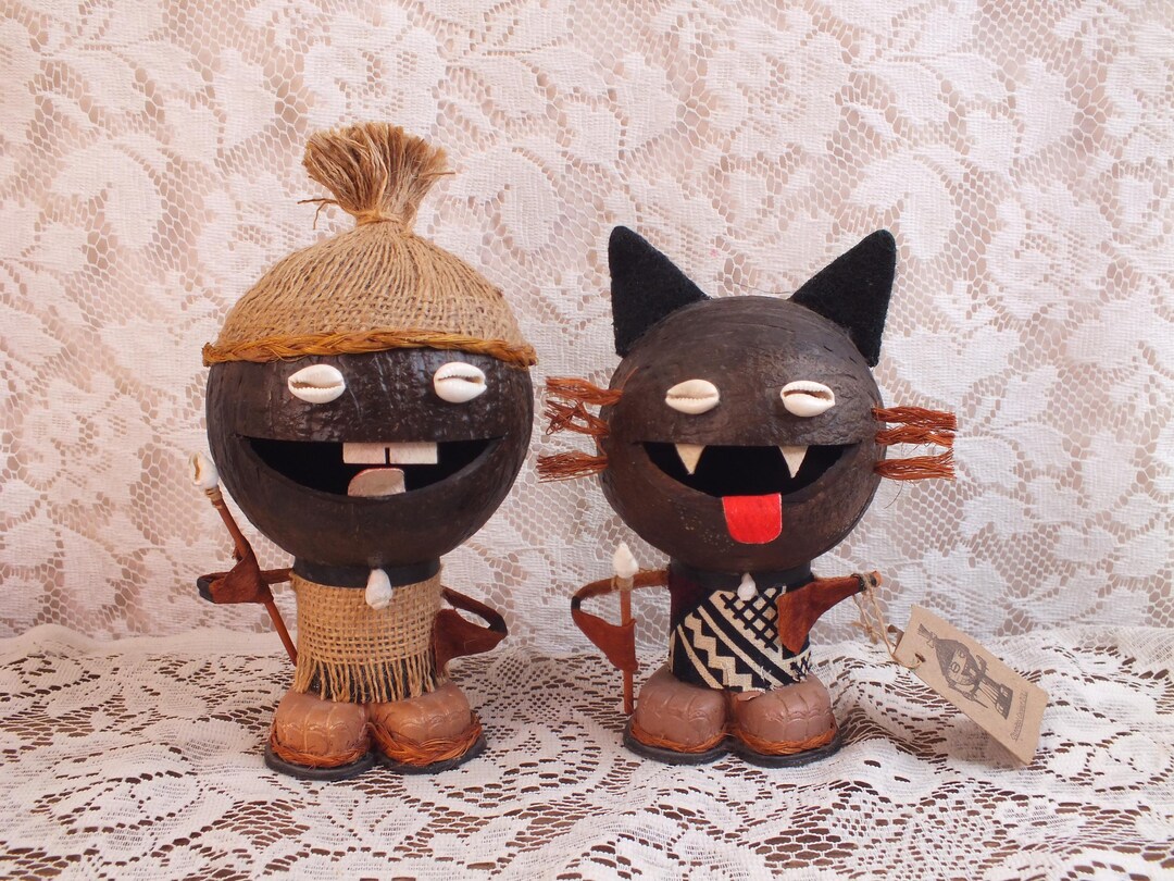 Cannibal Coconut Dolls. Fiji Islands. - Etsy