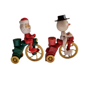 Vintage Wind up Christmas Toy Decor. Snowman & Santa Claus. - Etsy