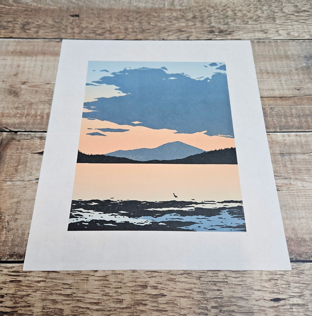 After the Rain- Original Limited Edition Linocut Print of a Stormy ...