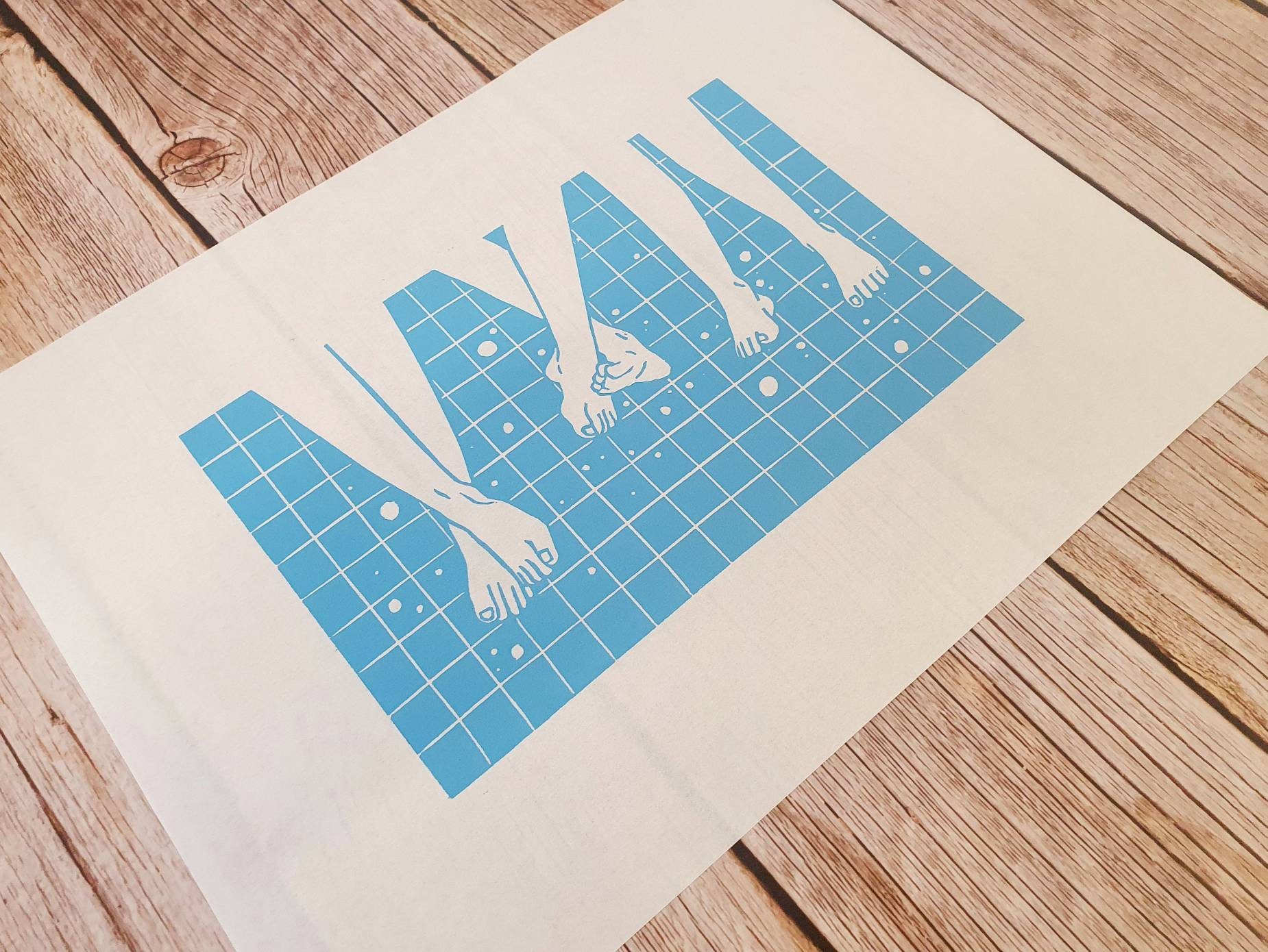 Poolside - Original Linocut Print Inspired by Swimming - Etsy