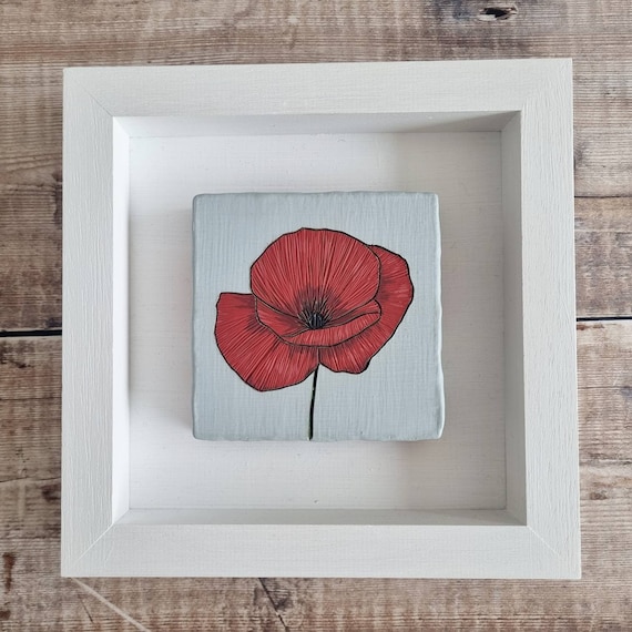 Poppy 1 Original One-of-a-kind Paint Carving of a Red Poppy - Etsy