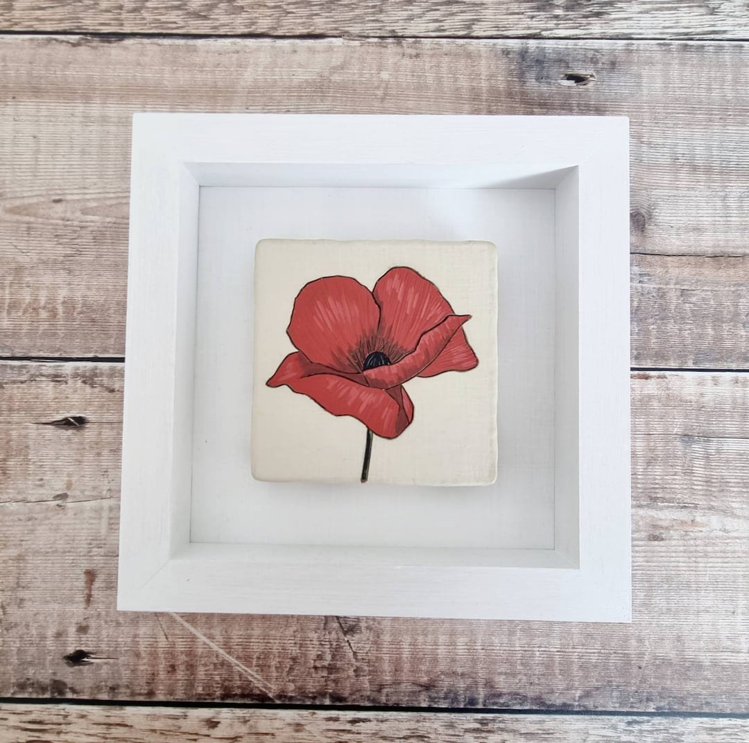 Poppy 2 Original One-of-a-kind Paint Carving of a Red Poppy - Etsy