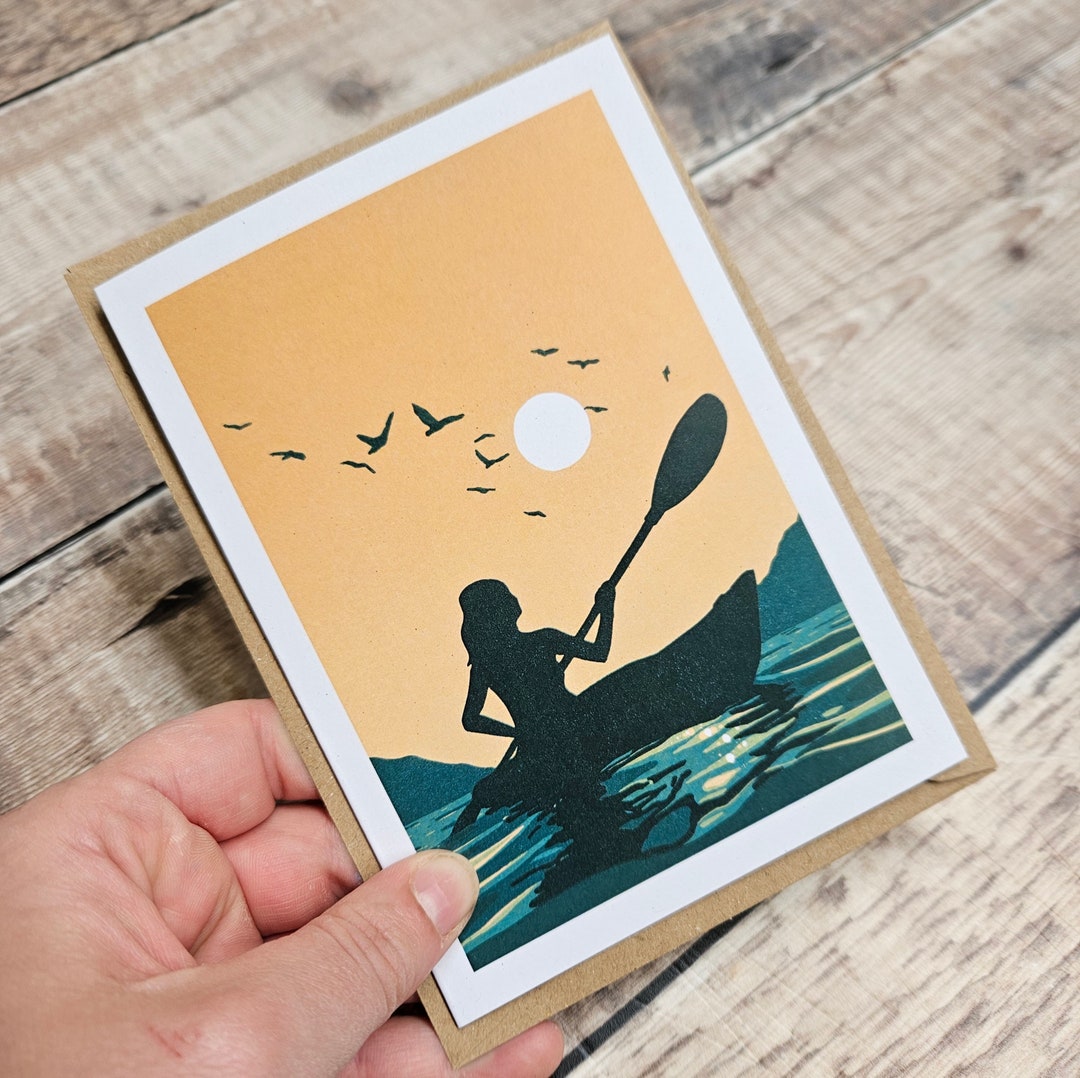 The Kayaker - Single Greetings Card Inspired by Kayaking in the ...