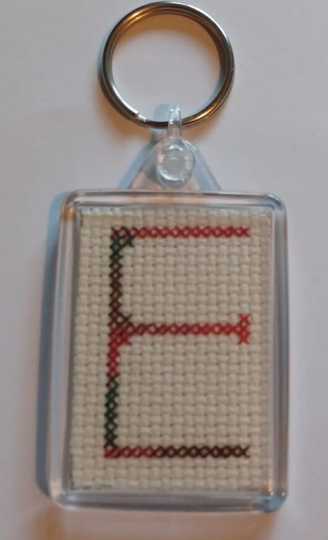 Personalised Letter Small Cross Stitch Keyring Completed - Etsy
