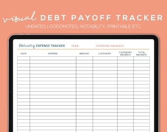 Visual Debt Tracker - Etsy