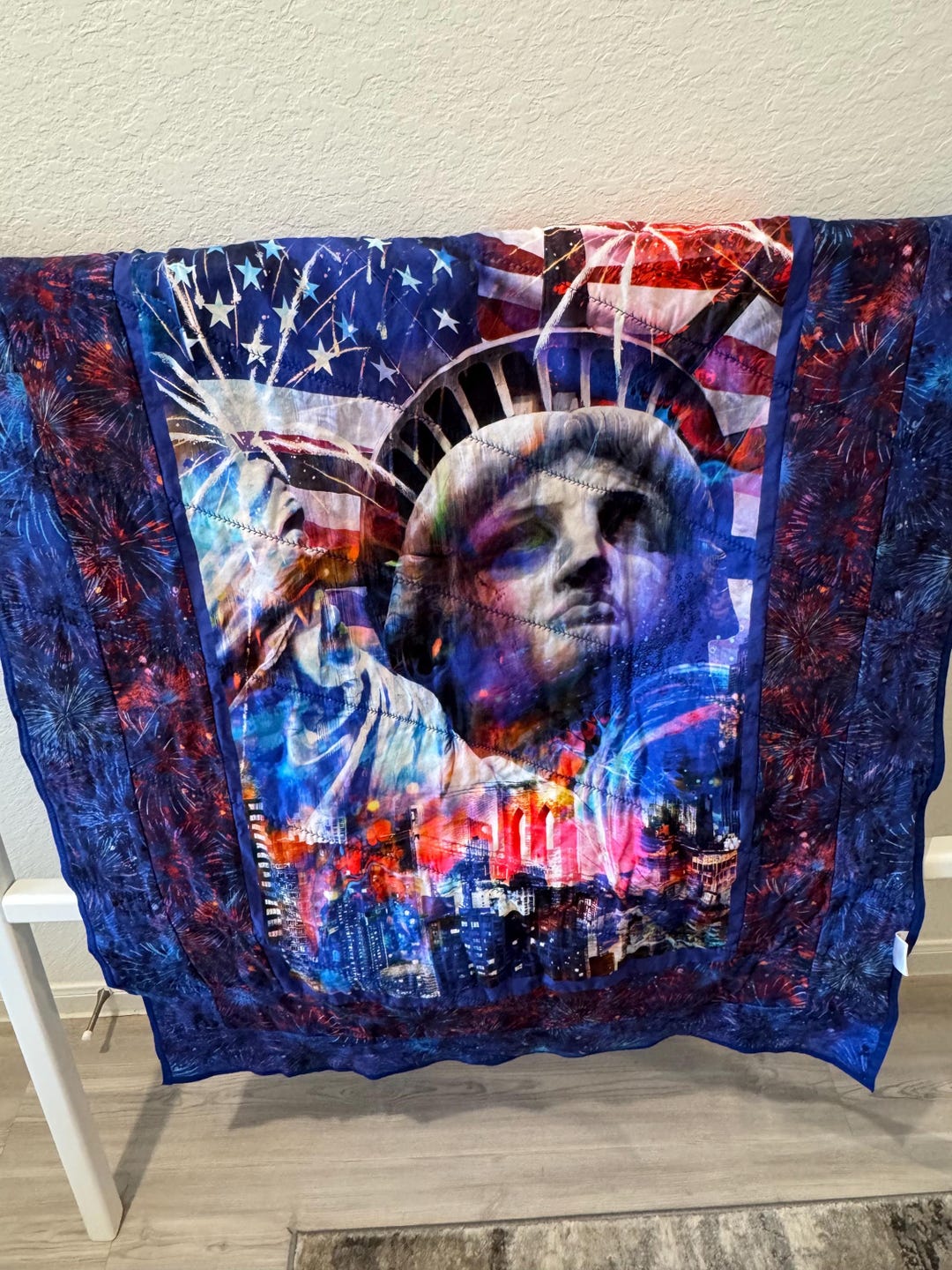 Handmade Statue of Liberty Throw Quilt: Patriotic Americana Decor ...