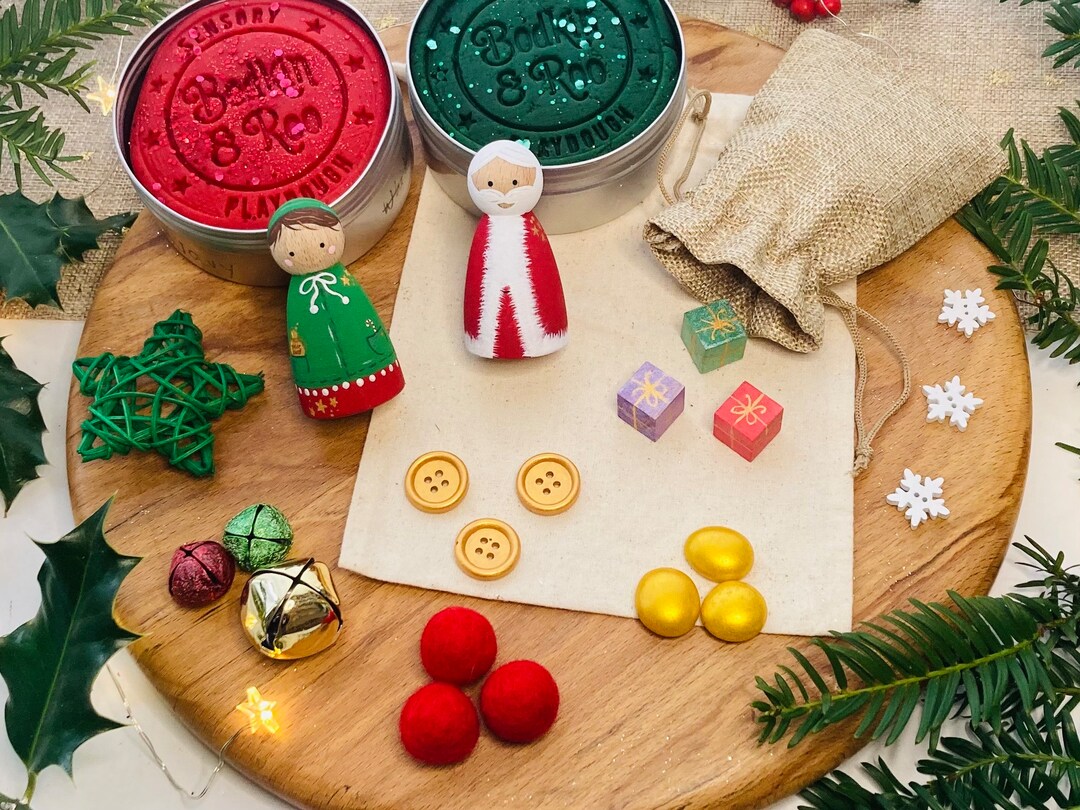 Santa and Elf Playdough Kit //father Christmas Playdough - Etsy