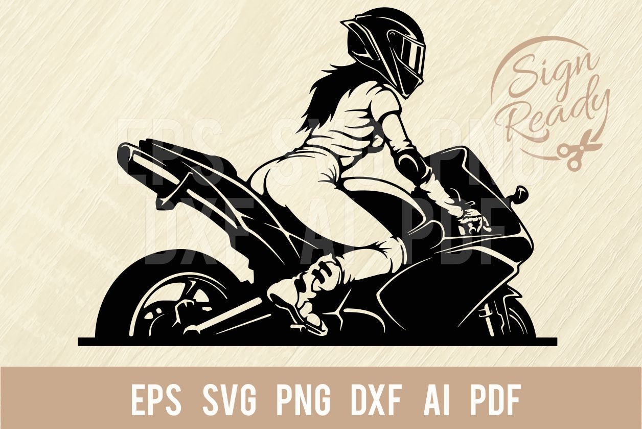 Sexy Girl Motorcycle Svg Biker Girl Svg Biker Chick Svg Women Etsy