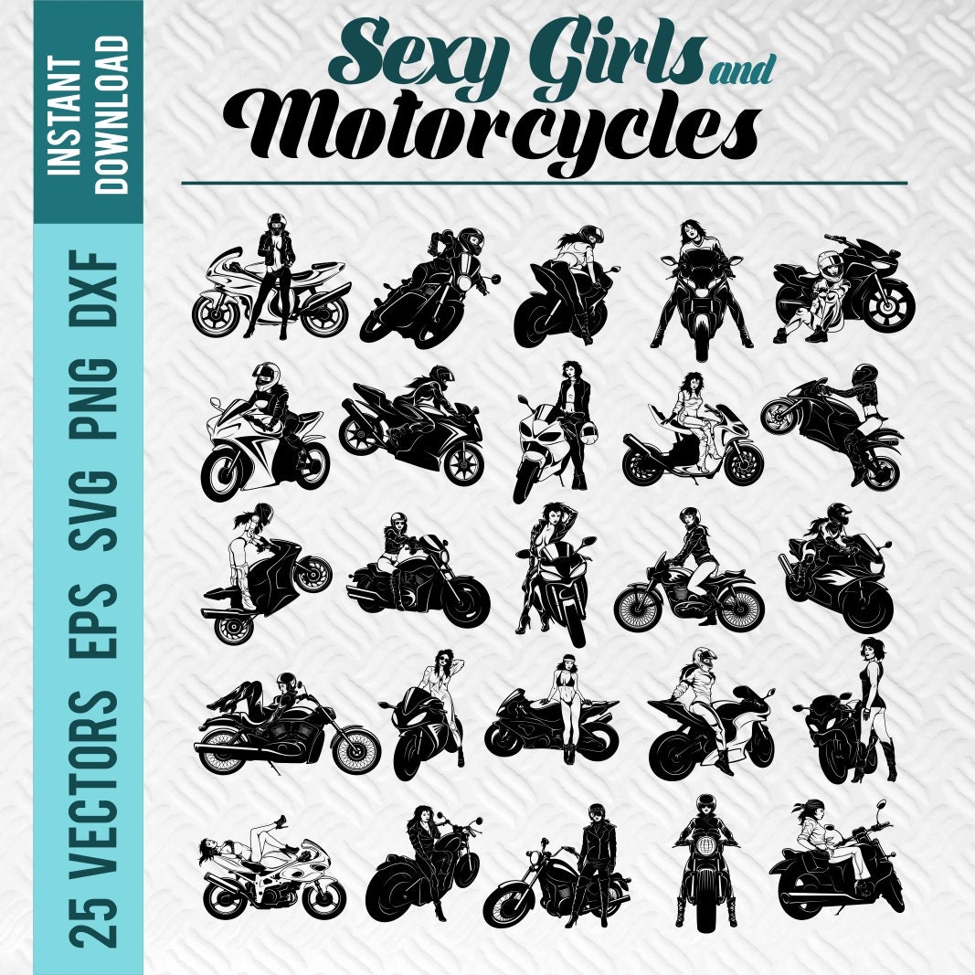 Sexy Girls Motorcycles Svg Bundle Biker Girl Svg Biker Chick Etsy