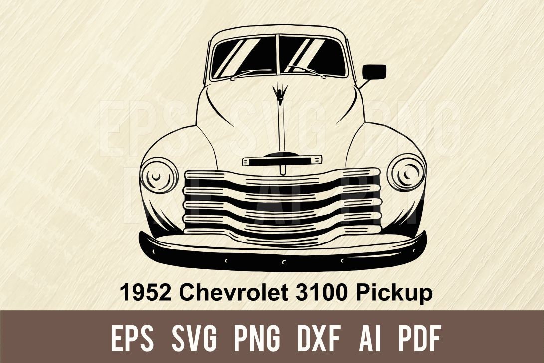 1952 Chevrolet 3100 SVG Muscle car SVG dxf Stencils Old | Etsy