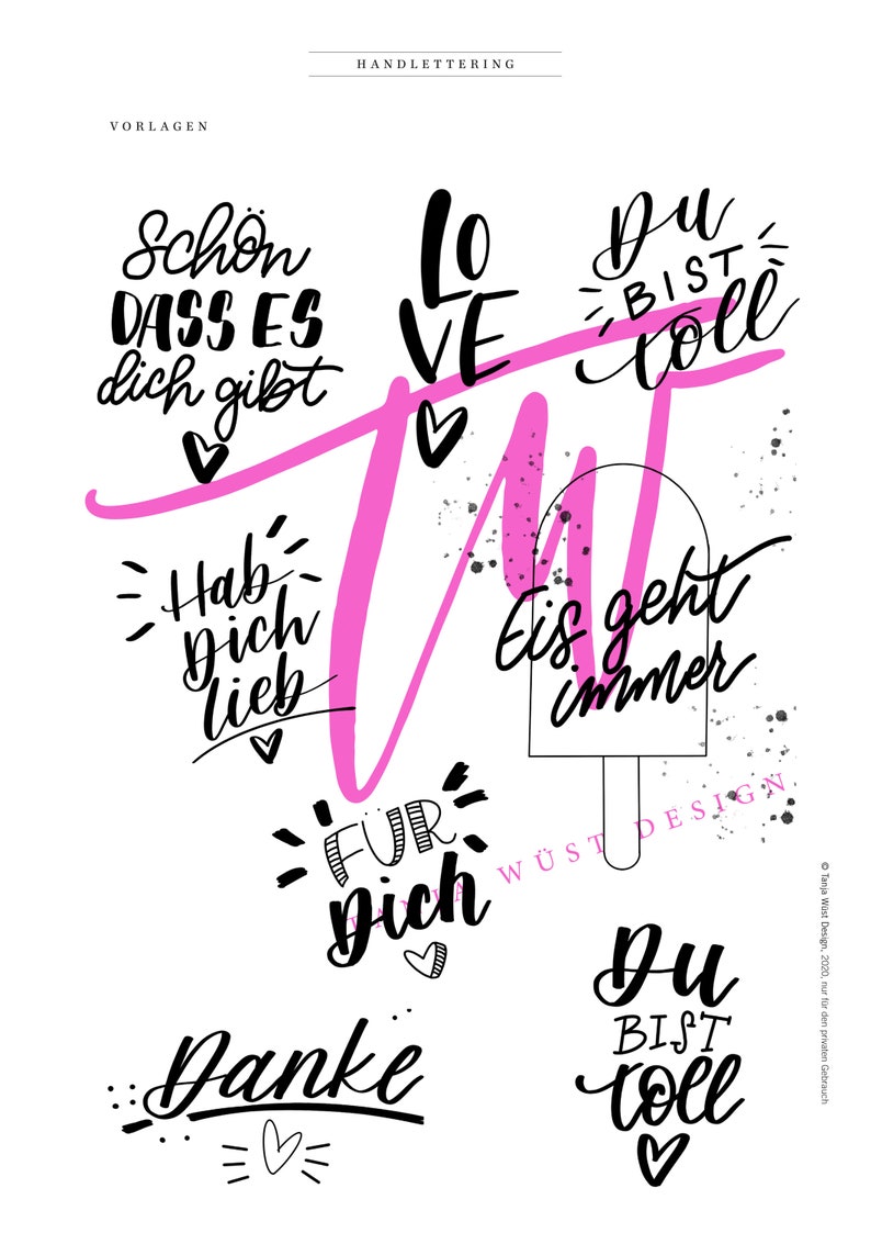 Hand Lettering Guide With Templates - Digital Download for Instant ...