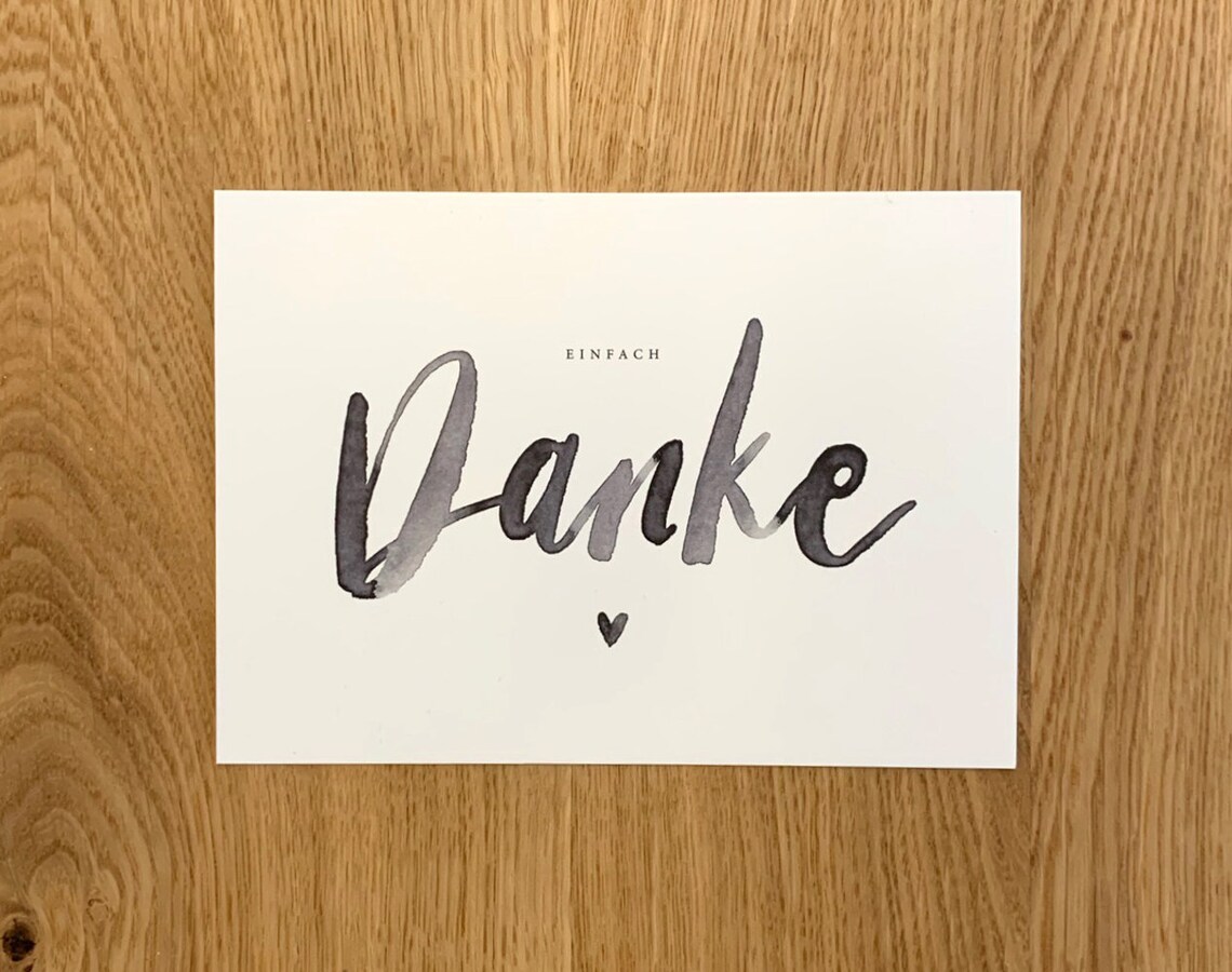 Postkarte "Danke" - Etsy.de