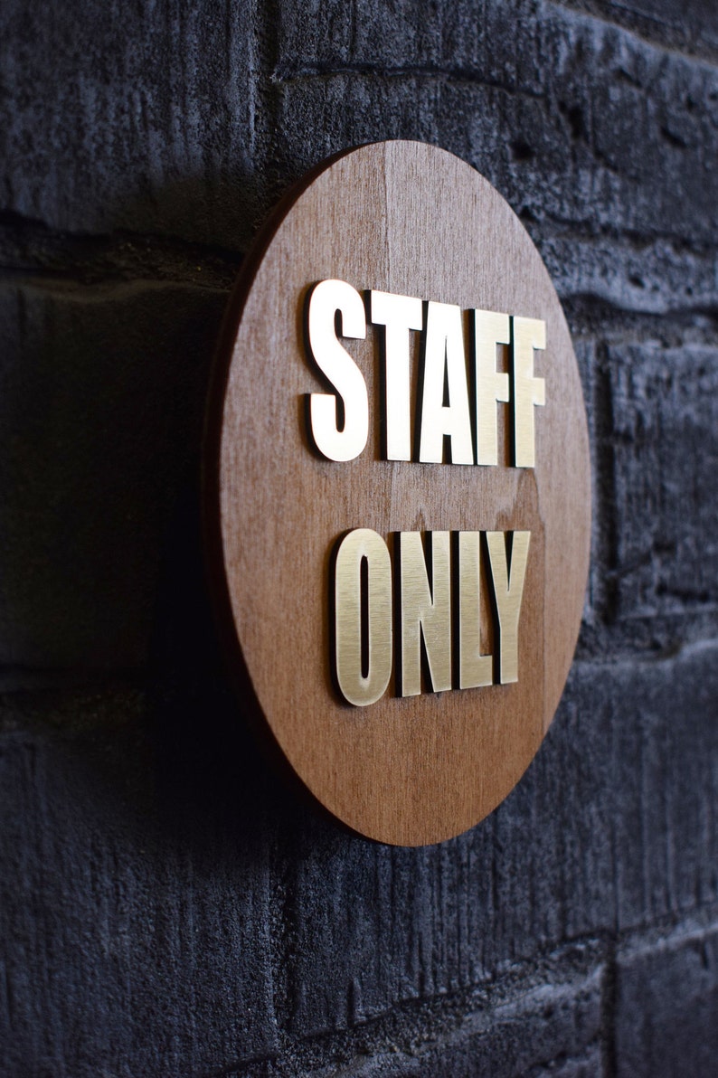 Luxury Staff only Sign Door Sign Employees Sign Toilet Door | Etsy
