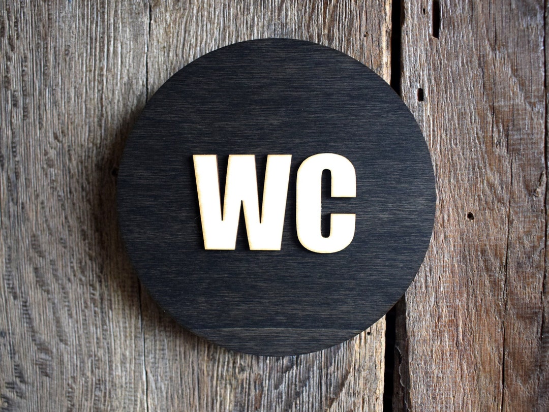 WC Sign, Restroom Door Sign, Toilet Plate, Toilet Plaque, Toilets Sign ...