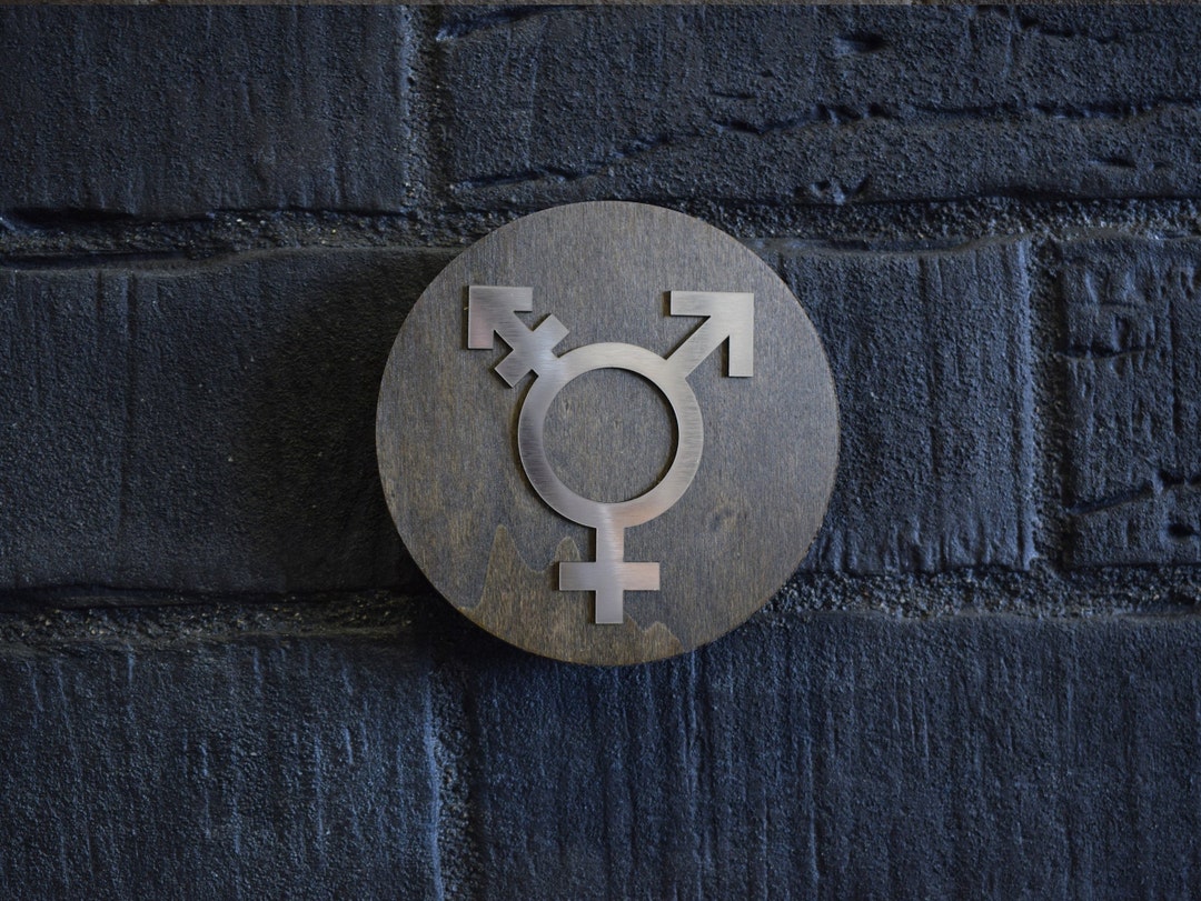 Unisex Brushed Steel Toilet Sign, Gender Neutral WC Door Plaque - Etsy