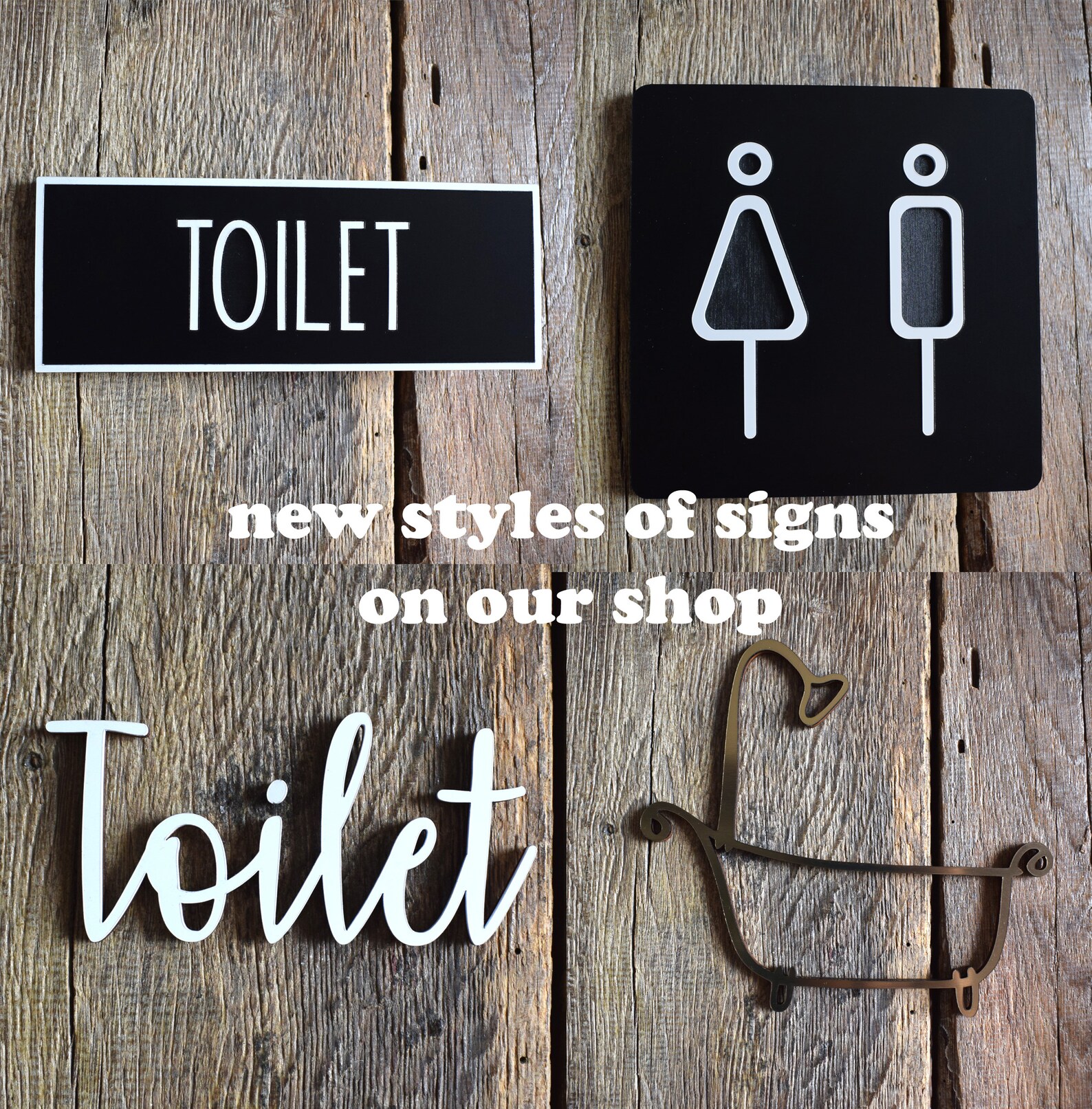 Unisex Toilet Door Sign WC Sign Restroom Door Sign Toilet | Etsy