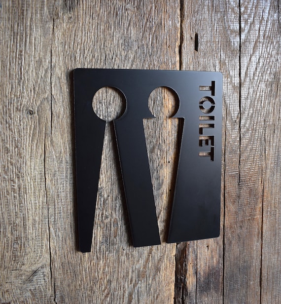 Unisex Toilet Door Sign Gender Neutral Bathroom Sign Toilet Door Sign WC Sign Toilet Decor Toilet Plate Toilet Plaque Etsy