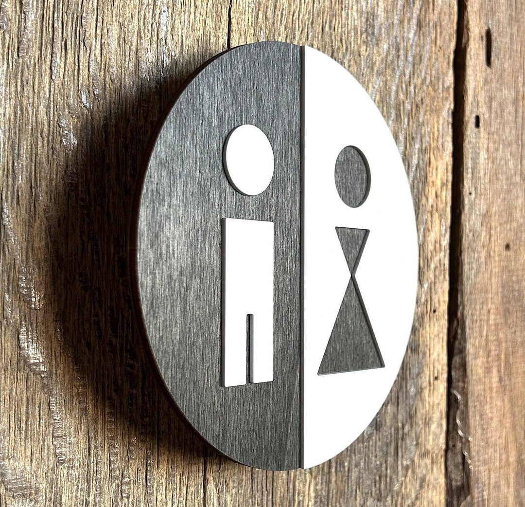 Top Luxury Unisex Toilet Door Sign, WC Sign, Restroom Door Sign, Toilet ...