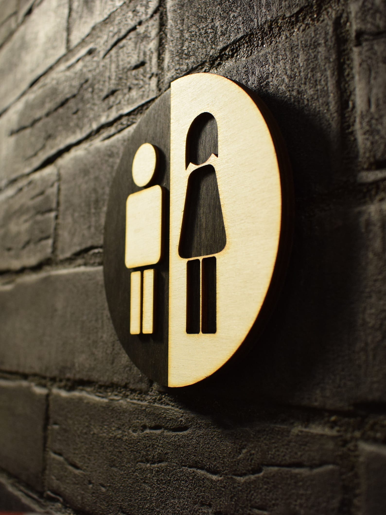 Unisex Toilet Door Sign, WC Sign, Restroom Door Sign, Toilet Decor ...