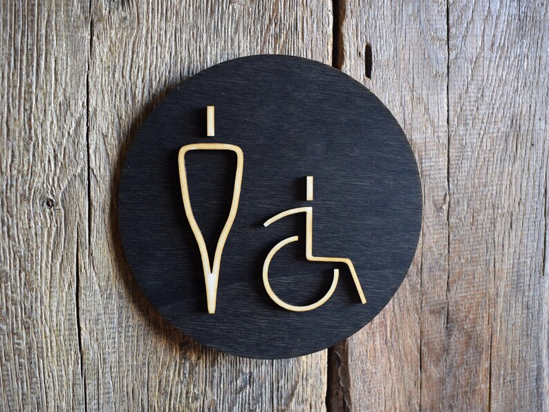 Men Disabled Toilet Door Sign WC Sign Restroom Door Sign - Etsy