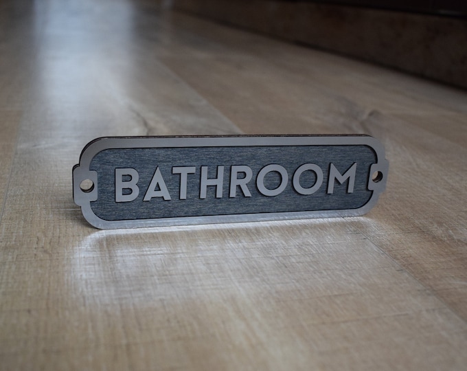 Bathroom Door Sign, Toilet Door Sign, Door Plaque, Vintage Style ...