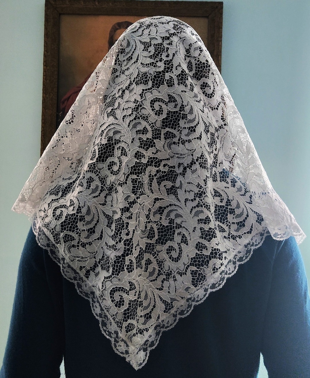Catholic Mass Women's Veil in Lace Catholic Mantilla Mass Headdress Catholic Church Clothing ...