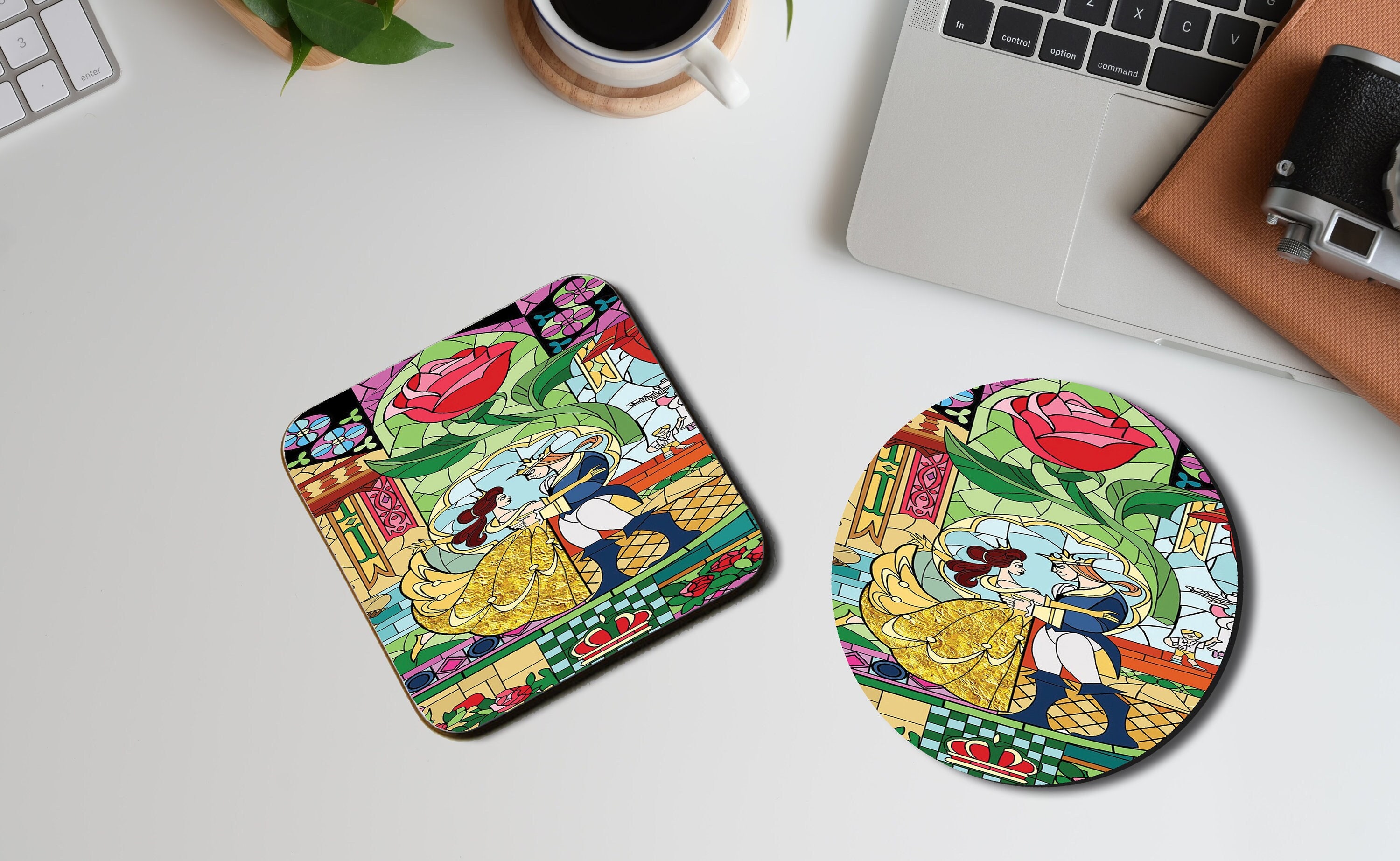 Personalised High Gloss Cup Coasters, Square Drink Coaster, Round ...