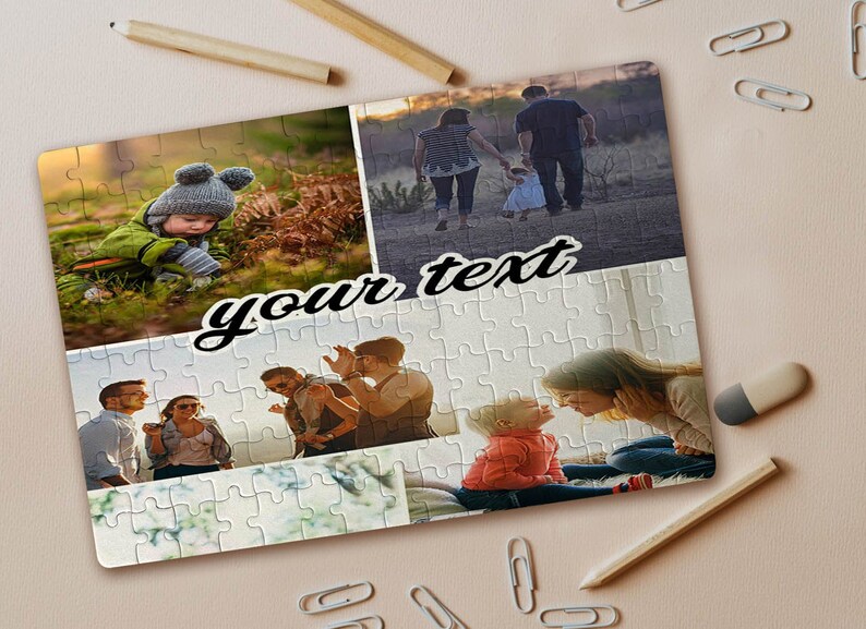 Personalised Photo Collage Jigsaw Puzzle, Custom Photos Puzzle Gift for ...